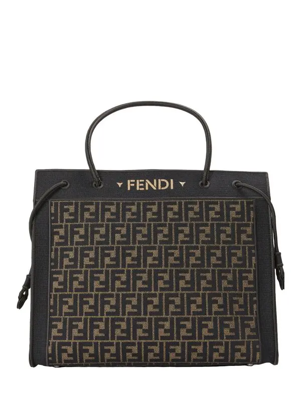 Fendi Jacquard Canvas Shopper Tote - Black