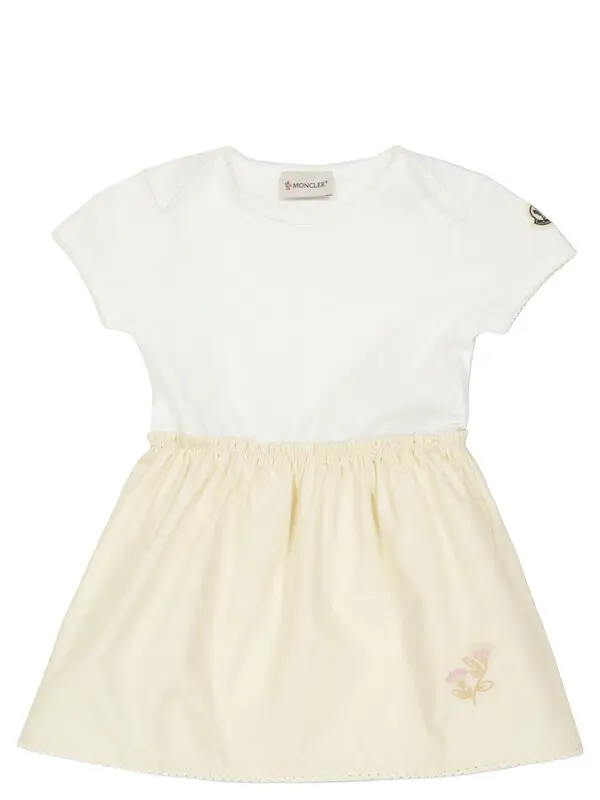 Moncler Short Sleeve Dress With Floral Embroidery - No