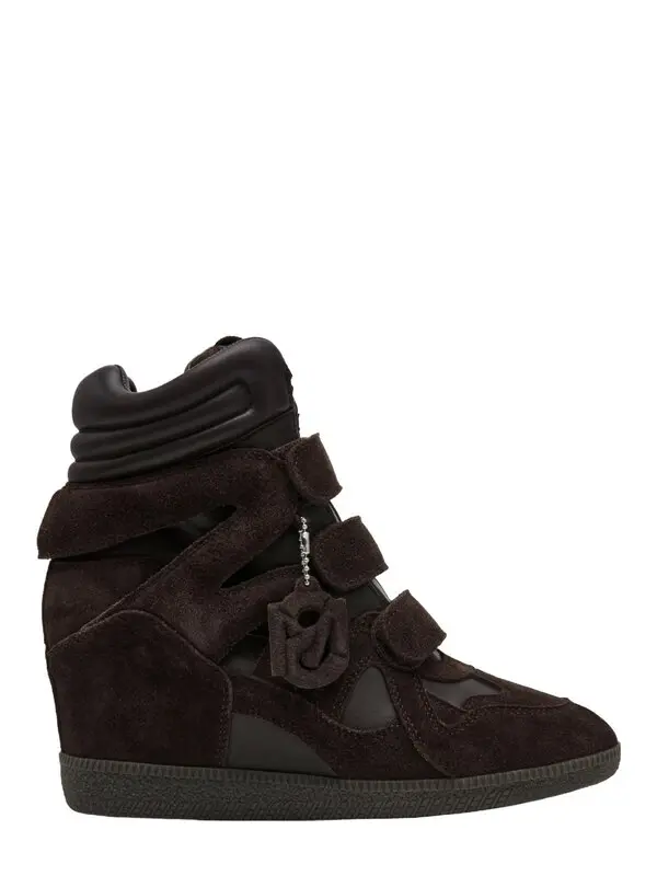 Steve Madden Suede Hightop Wedge Sneakers - Black