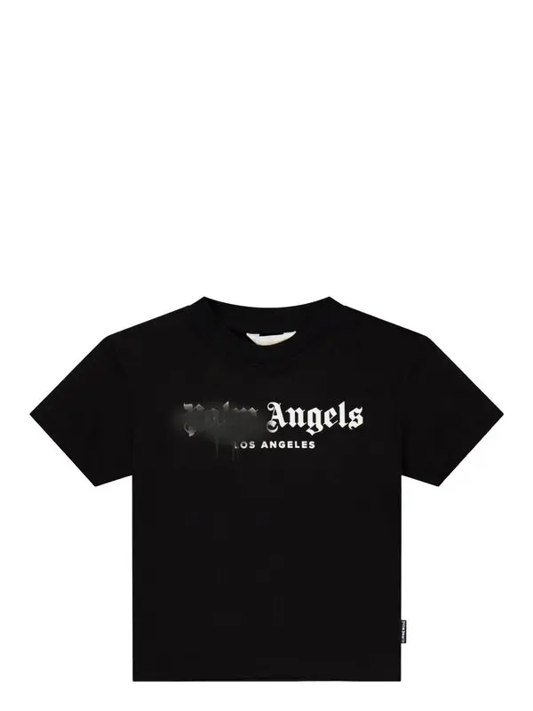 Palm Angels Spraypaint Gothic Chest Print T-shirt - Black