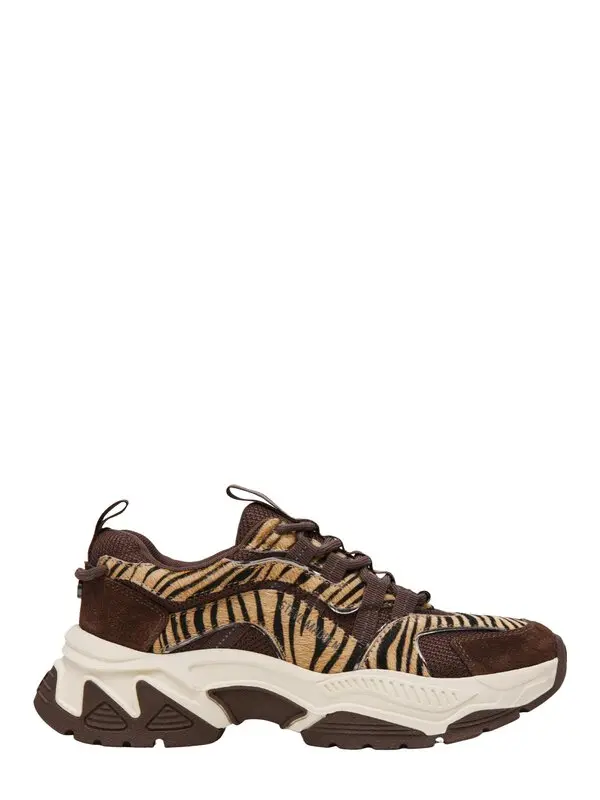Steve Madden Animates Chunky Trainers With Animal Print Paneling - Brown