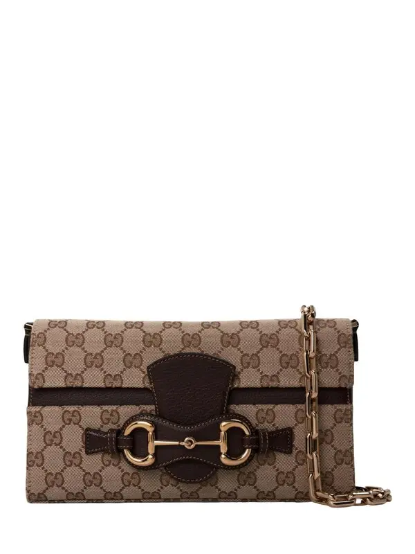 Gucci Horsebit Chain Shoulder Bag - Brown