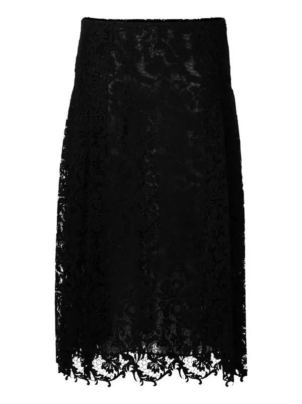 Fendi Midilength Lace Pencil Skirt - Black