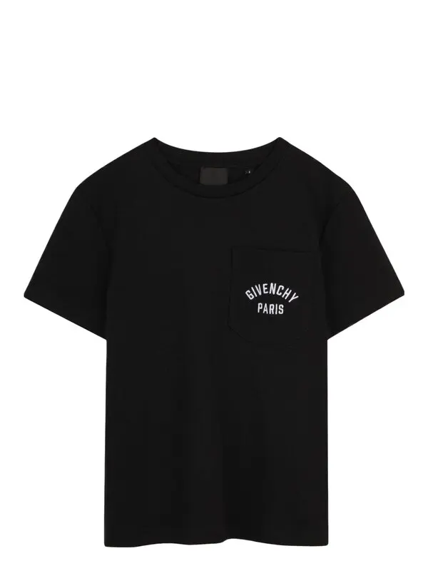Givenchy Crewneck T-shirt With Chest Pocket Embroidery - Black