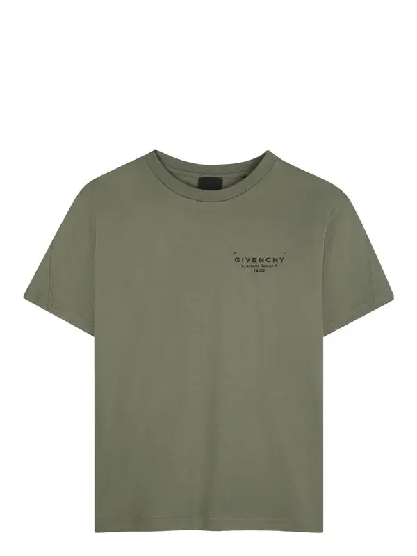 Givenchy Crewneck Short Sleeve T-shirt With Logo Print - Green