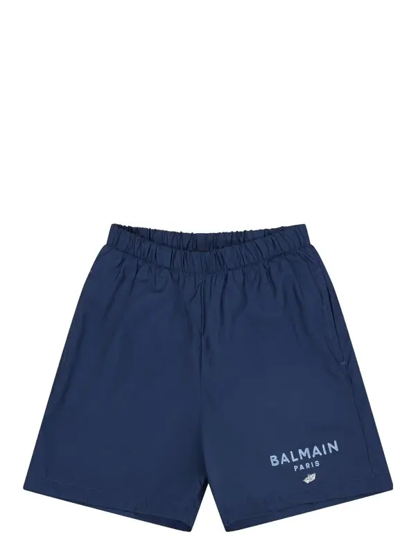 Balmain Elasticated Woven Shorts With Brand Letter Print - No