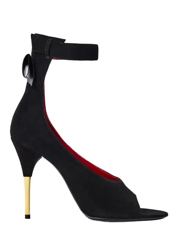 Valentino Garavani Open-toe High Heel Sandals With Metallic Stiletto Heel And Ankle Strap - Black