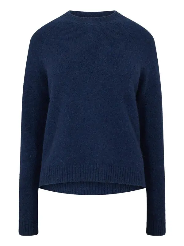 Hugo Boss Relaxed Crewneck Raglan Sleeve Knit Top - Blue
