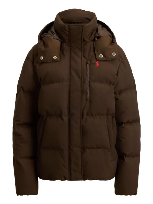 Polo Ralph Lauren Cropped Puffer Jacket With Detachable Hood - Black