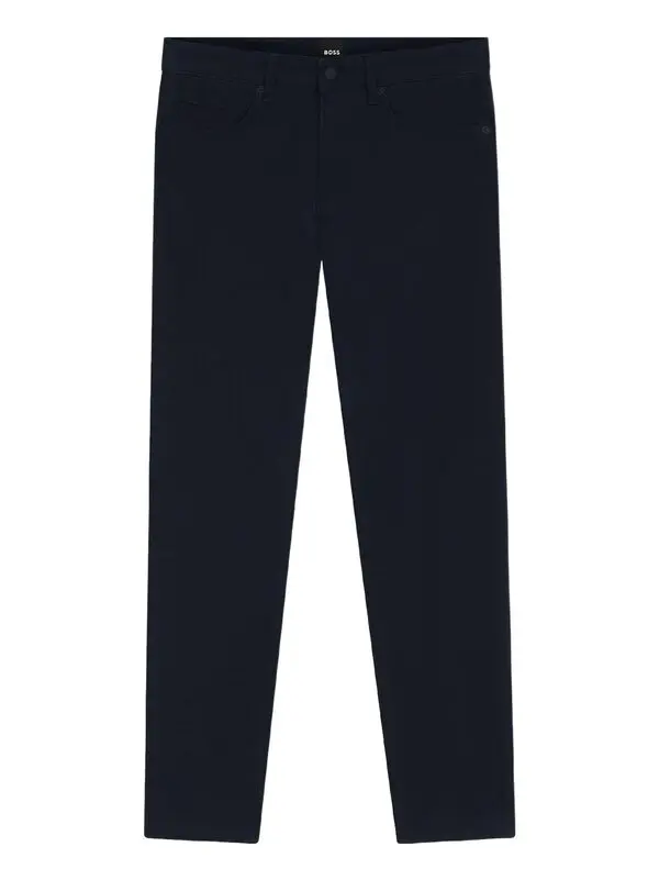 Hugo Boss Solid Color Straight Leg Trousers - Blue