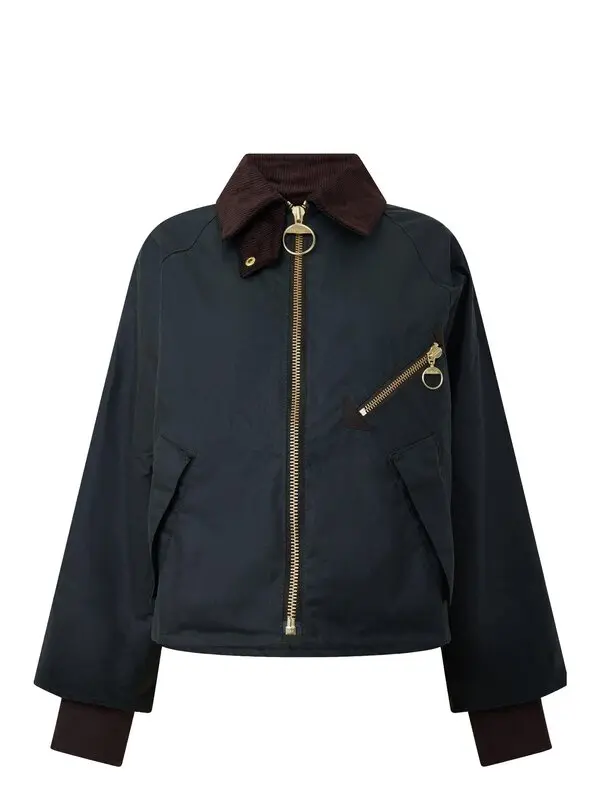 Barbour Arlene Cotton Long Sleeve Full Zip Wax Jacket - Black