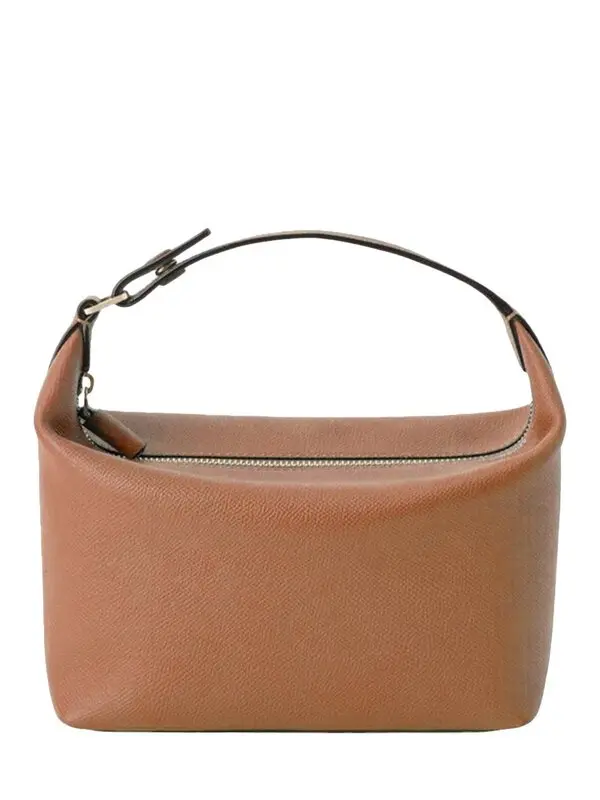 VALEXTRA Small Grained Leather Crossbody Bag - Brown