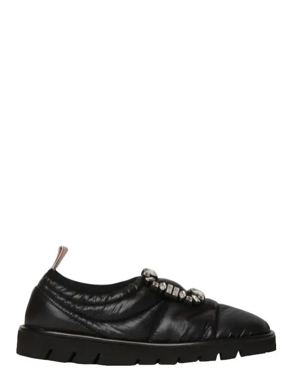 ROGER VIVIER Embellished Padded Nylon Flats - Black