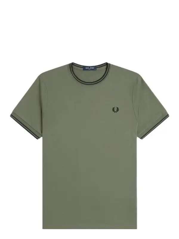 Fred Perry Striped T-shirt With Two Stripes - Green