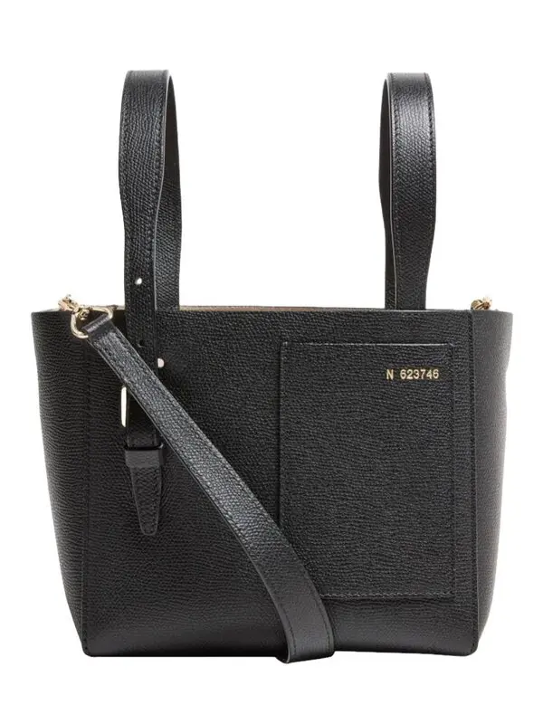 VALEXTRA Small Leather Bucket Bag - Black