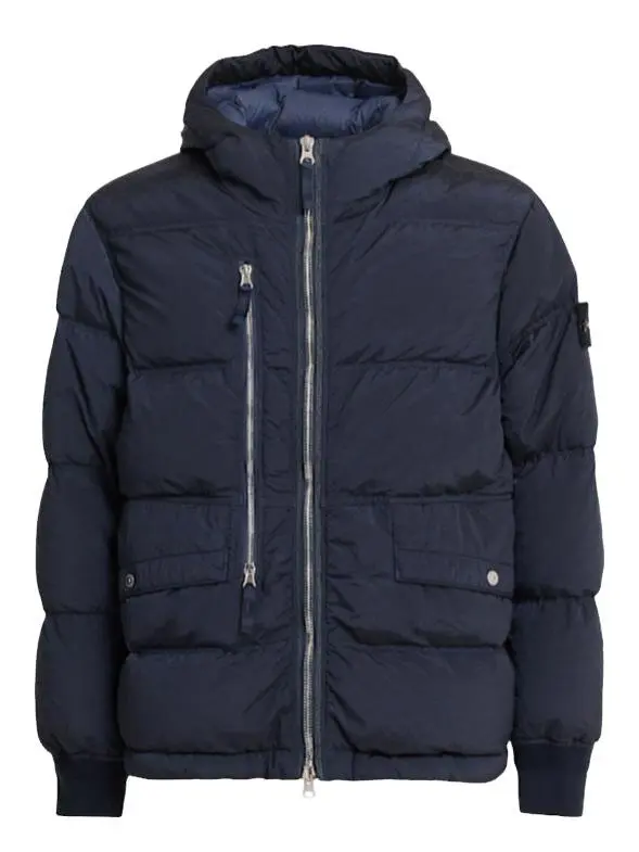 Stone Island Hooded Down Jacket - Black