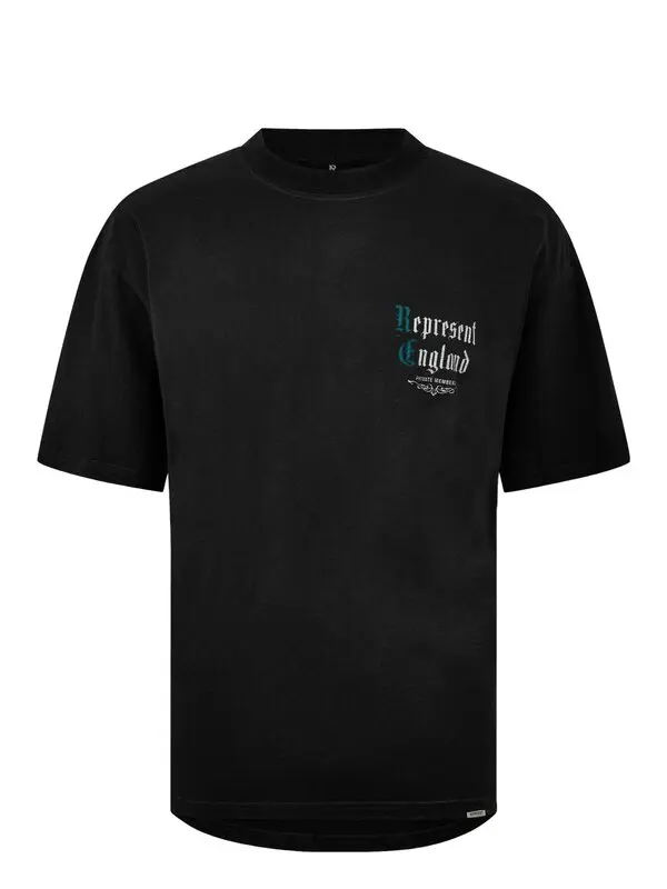 REPRESENT Printed Polo Shirt - Black