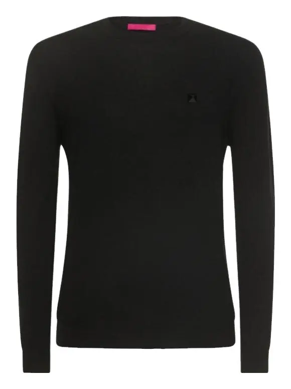 Valentino Garavani Crewneck Longsleeve Casual Top - Black