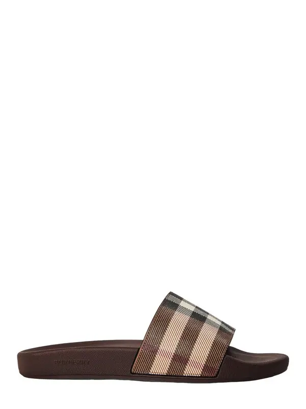 Burberry Furley Check Slides - Black