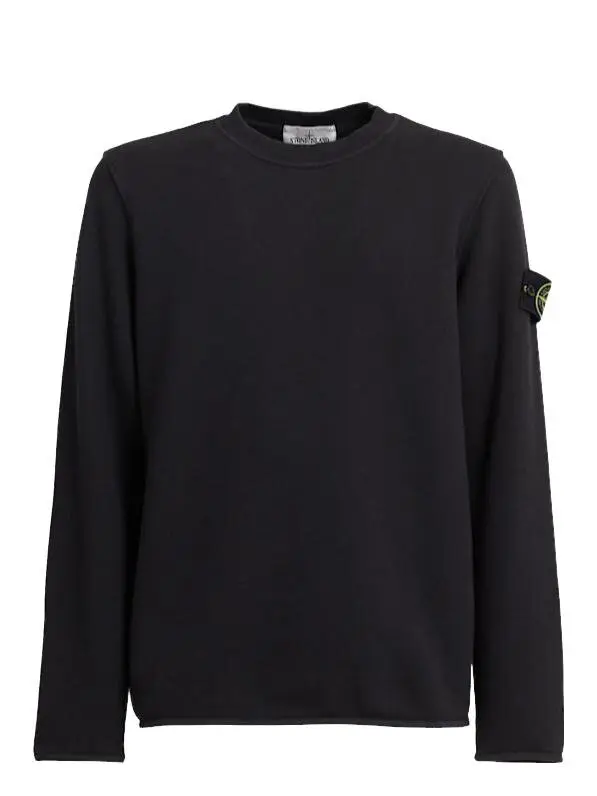 Stone Island Crewneck Long Sleeve Knit Sweater - Black