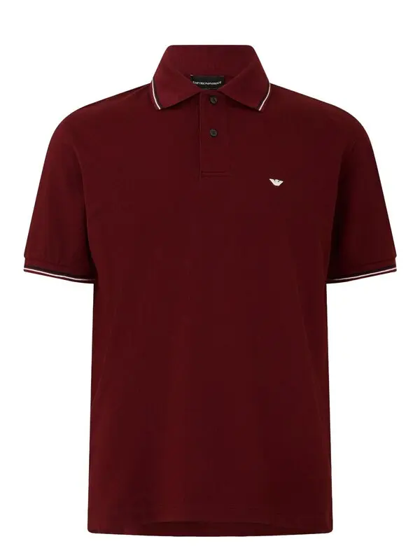 Emporio Armani Solid Color Polo Shirt - Brown