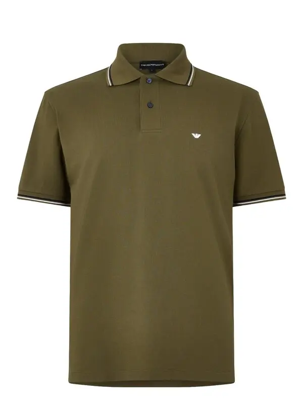 Emporio Armani Solid Color Polo Shirt - Green