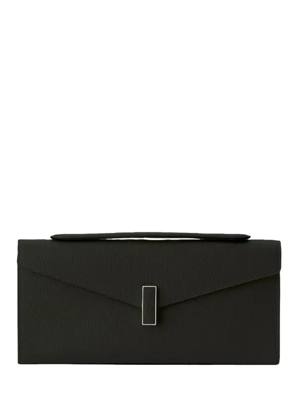 VALEXTRA Gold Chain Clutch - Black