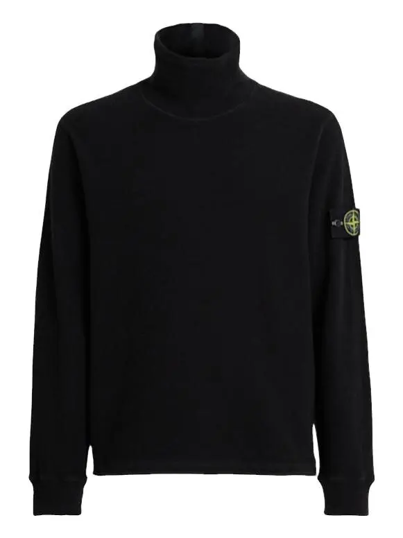 Stone Island Crewneck Long Sleeve Knit Sweater - Black