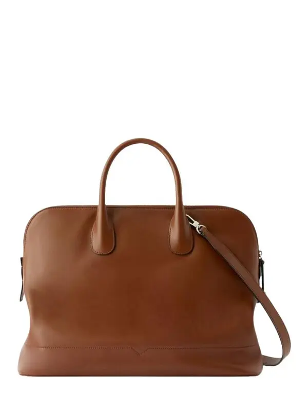 VALEXTRA Minimalist Leather Top Handle Bag - Brown