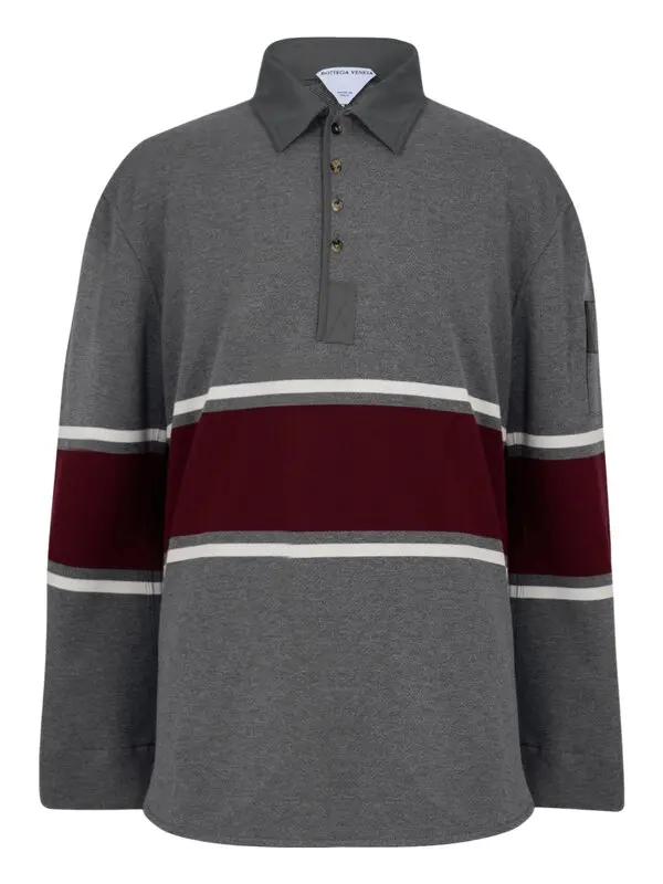 Bottega Veneta Longsleeve Rugby Shirt - Black