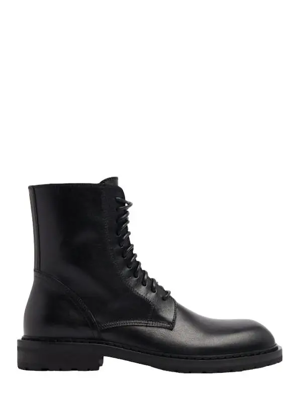 ANN DEMEULEMEESTER Lace-up Round Toe Boots - Black