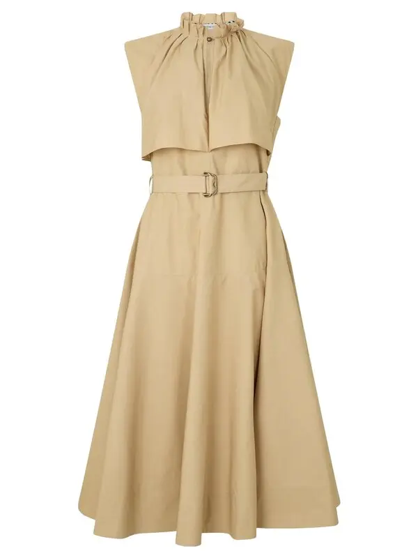 Burberry Sleeveless High Neck Belted Midi Dress - No