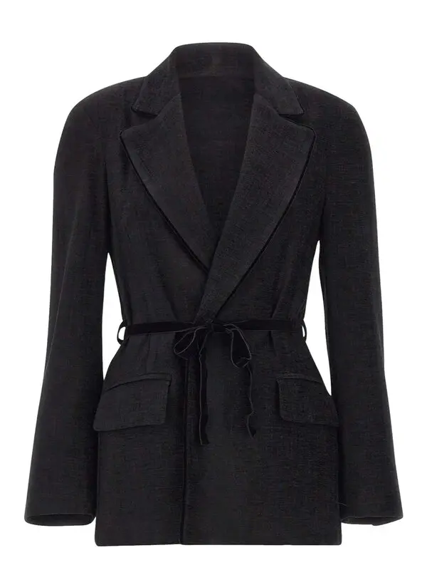 KAOS V-neck Tie-front Blazer - Black