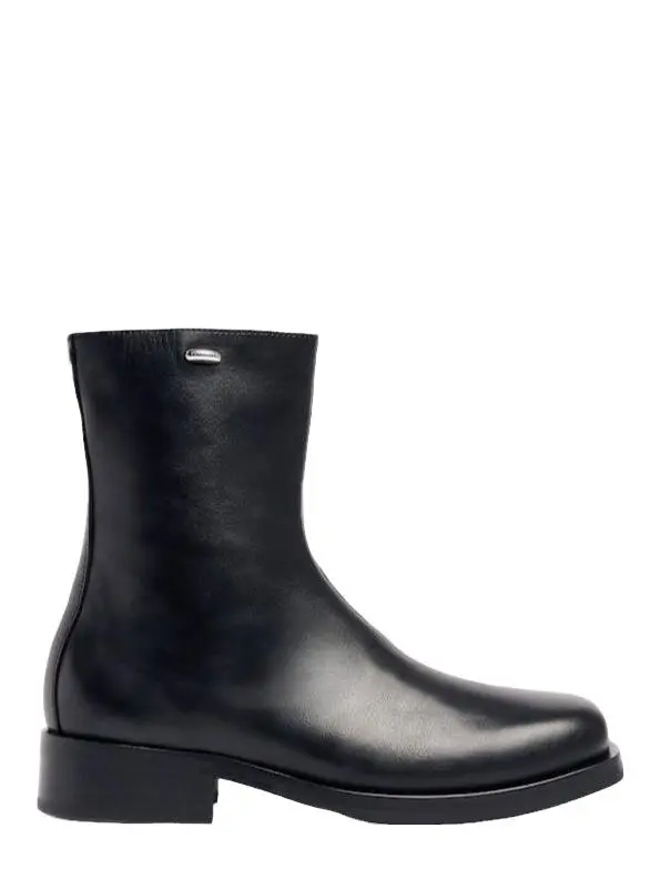 Our Legacy Mid-heel Round Toe Ankle Boots - Black