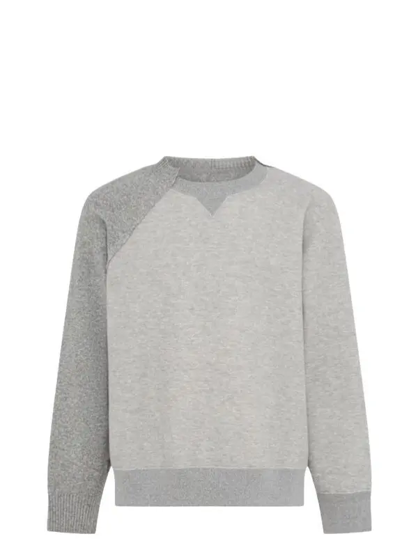 Sacai Crewneck Long Sleeve Colorblock Top - Gray