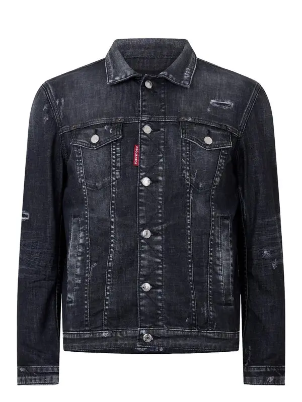 Dsquared2 Distressed Denim Trucker Jacket - No