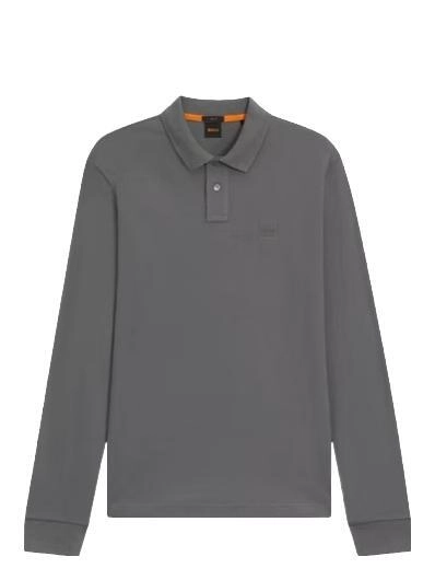 Hugo Boss Slim-fit Long-sleeve Polo Shirt - Grey
