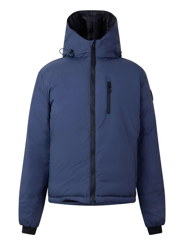 Canada Goose Wind Resistant Hooded Short Puffer Jacket - Blue