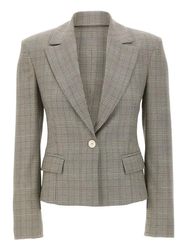 KAOS Slim-fit Plaid Blazer - Gray-beige