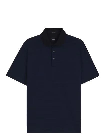 Hugo Boss Plaid Cotton Polo T-shirt - Blue