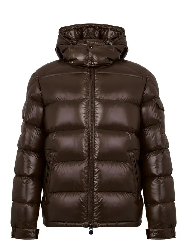Moncler Maya Waterproof Down Short Puffer Jacket With Detachable Hood - Black