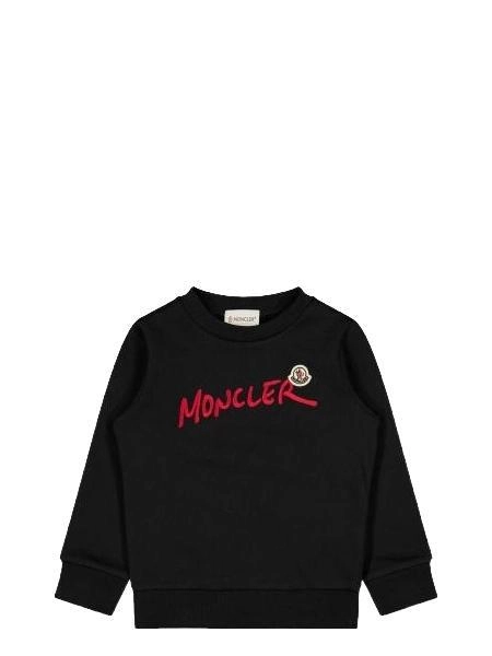 Moncler Long Sleeve Sweatshirt With Embroidered Logo - Black