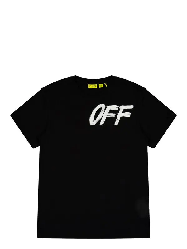 Off-White Crewneck T-shirt With Graphic Print - Black
