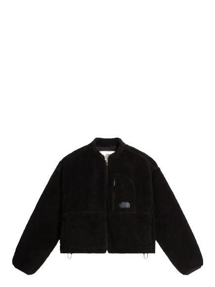 The North Face Stand Collar Zip Up Fleece Jacket - Black