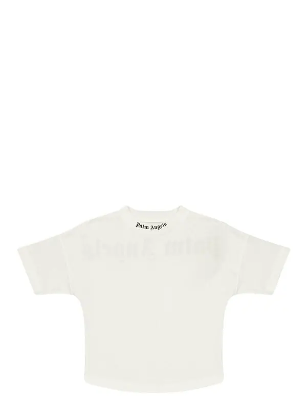 Palm Angels Short Sleeve Crewneck T-shirt With Gothic Print - No