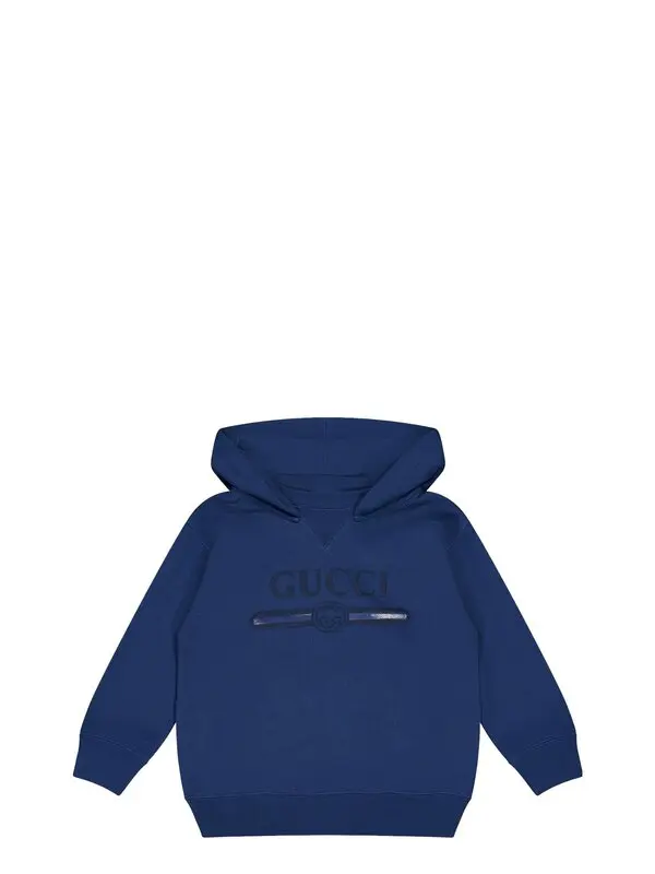 Gucci Longsleeve Hooded Sweatshirt With Chest Logo - Blue