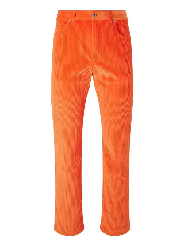 Loewe Straight-leg Cotton-corduroy Trousers - Orange