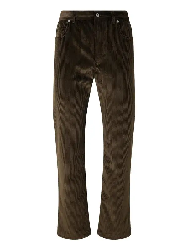 Loewe Straight-leg Cotton-corduroy Trousers - Brown