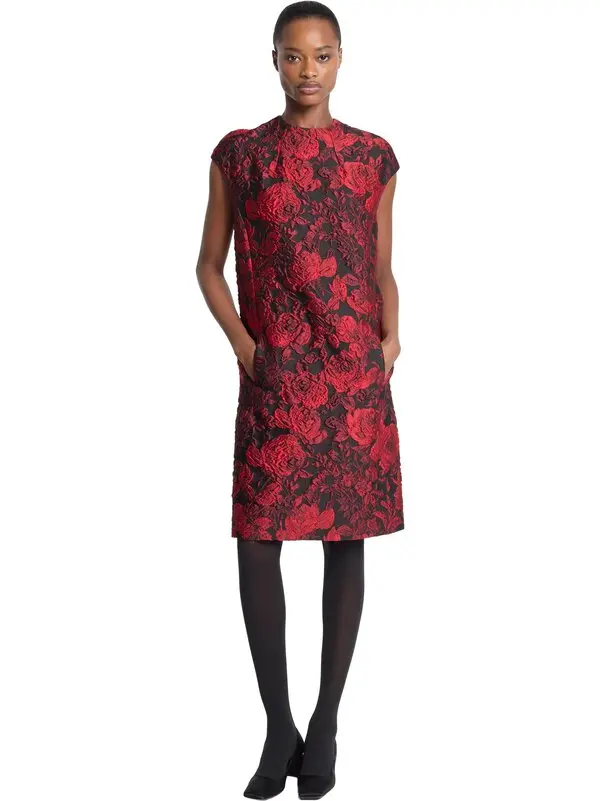 Michael Kors Rose Jacquard Shift Dress - Red