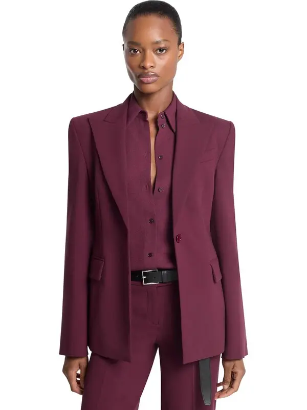 Michael Kors Georgie Stretch Wool Crepe Blazer - Red
